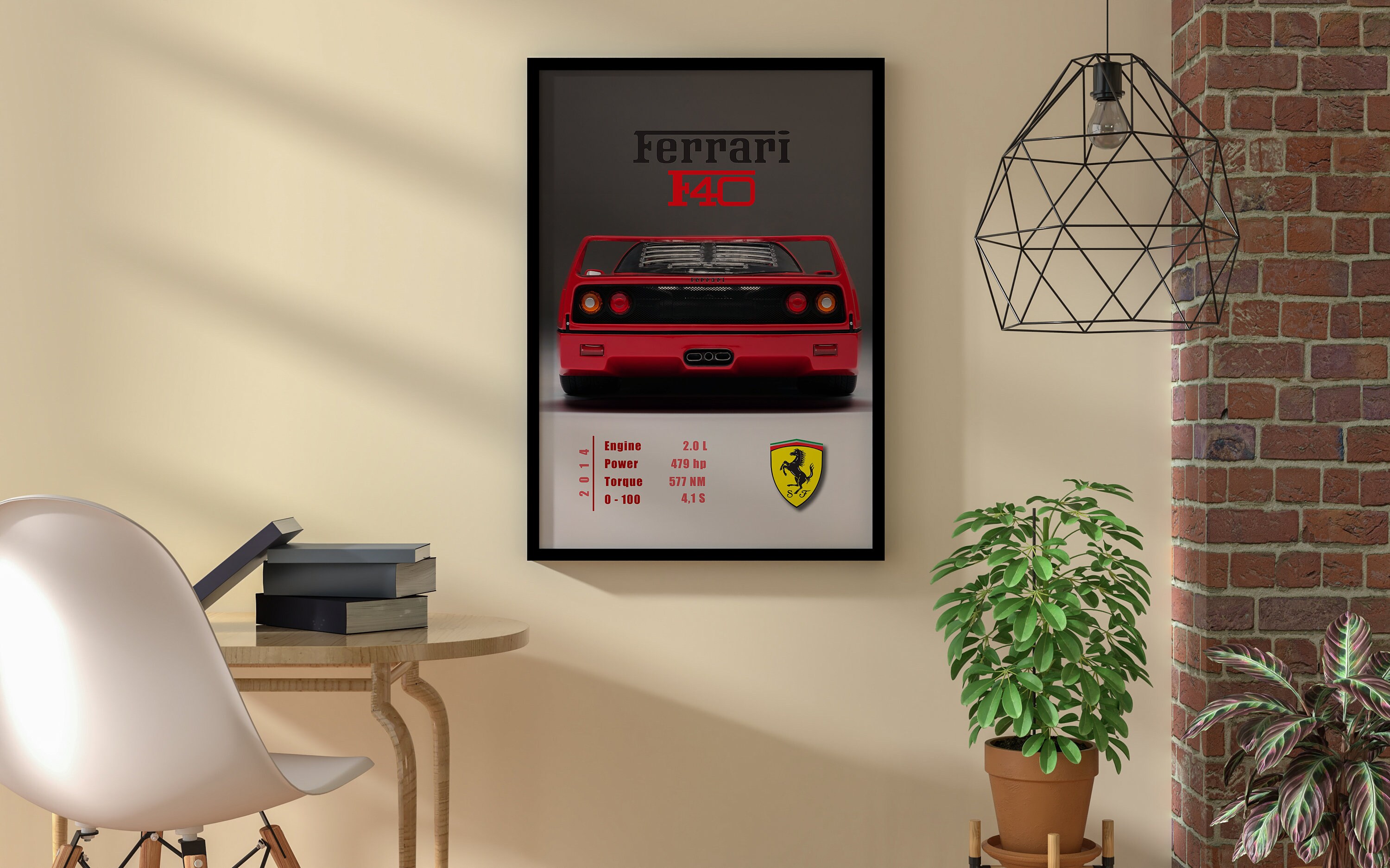 Ferrari F40 Poster Prints Wall Art for Kids Boys Room Decor Children ...