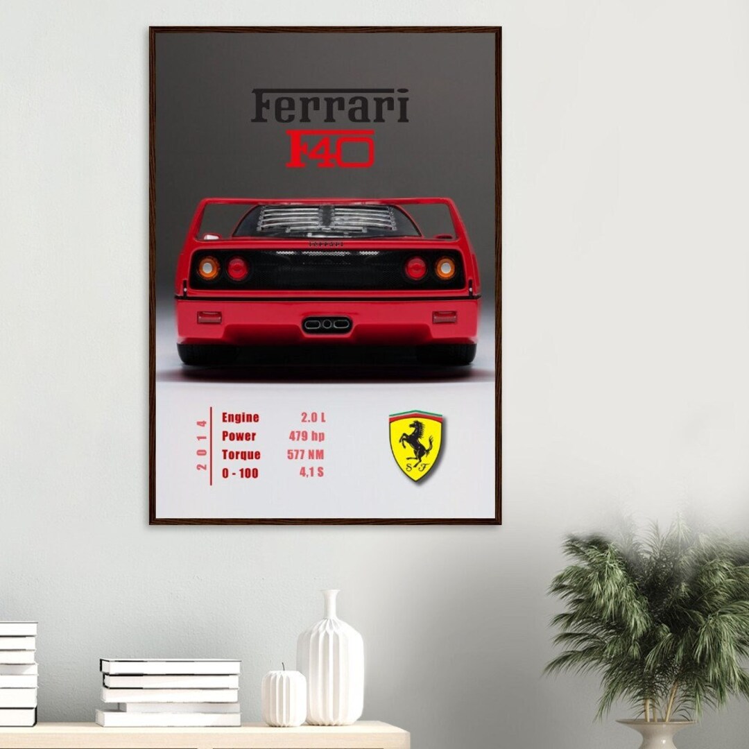 Ferrari F40 Poster Prints Wall Art for Kids Boys Room Decor Children ...