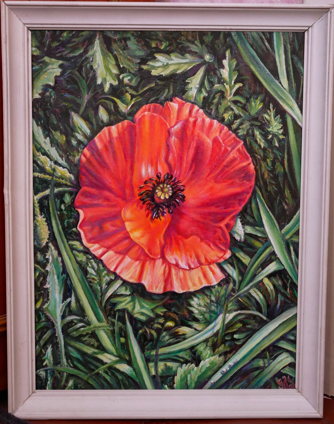 Poppy Painting, Oil Painting, Original Oil Painting, Hand Painted ...