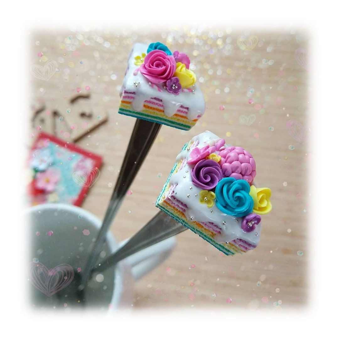 Tasty Spoon Rainbow Cake Sweet Spoon Children Tea Party Gift for Girls ...
