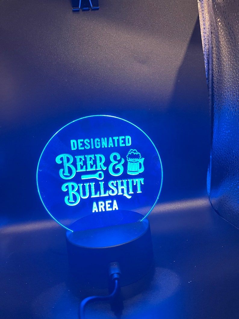 Designated Beer and Bullshit Area LED Color Changing Sign - Etsy