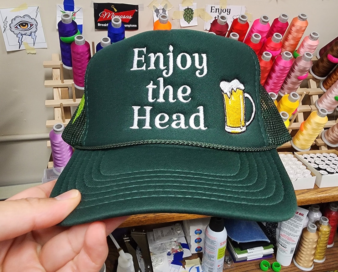 Enjoy the Head Trucker Hat, Funny Hats, Beer Hats, Cool Trucker Hat ...