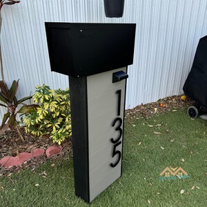 Modern Mailbox With House Numbers, Custom Mailbox, Metal Box, Solar ...