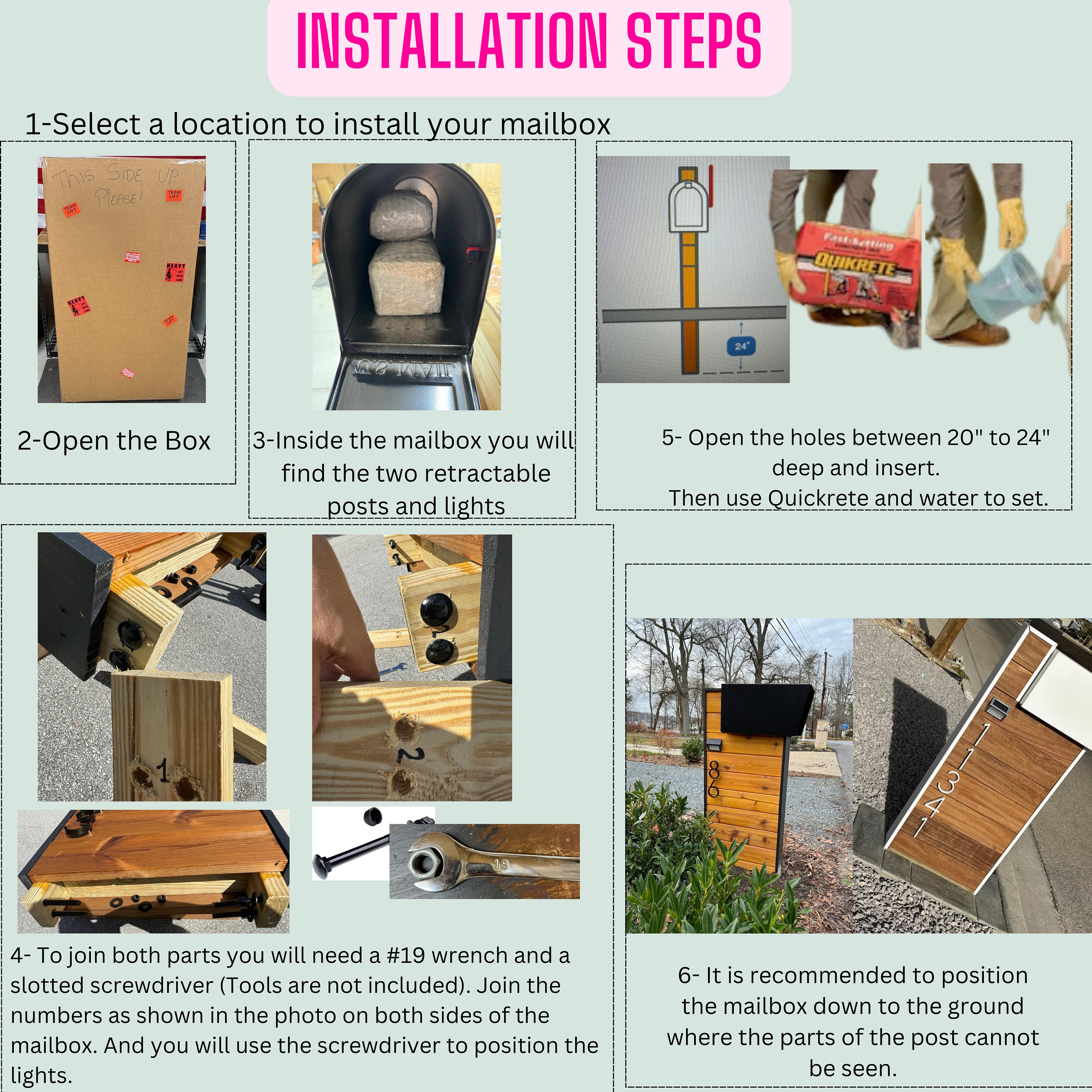 Modern Design Mailbox, Natural Wood Treated, Mailbox for Outside ...