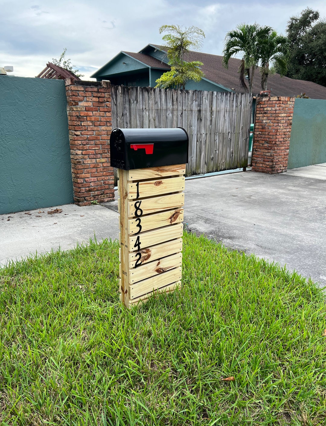 Modern Design Mailbox Natural Wood Treated Mailbox for - Etsy