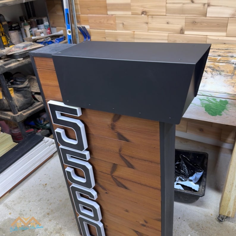 Modern Wood Mailbox With Post, Custom Mailbox, Mailbox With Solar ...