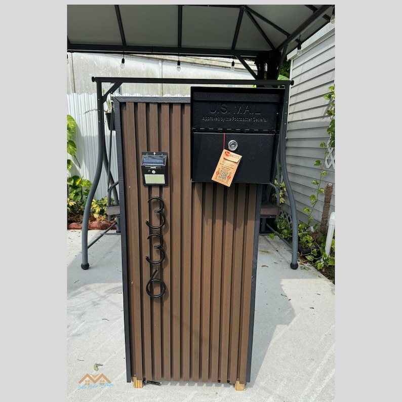Custom Norx Wooden Mailbox: Modern Design With Solar Light - Etsy