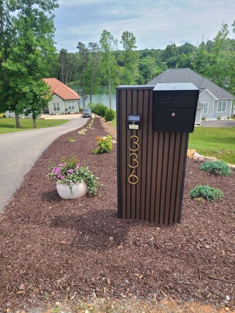 Custom Norx Wooden Mailbox: Modern Design With Solar Light - Etsy