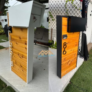 Handcrafted Cedar Mailbox With Post & Solar Light - Etsy