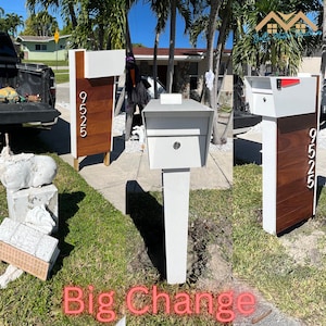 Modern Cumaru Wood Mailbox With Post: Personalized Design - Etsy