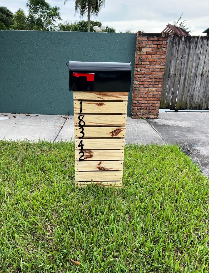 Modern Design Mailbox Natural Wood Treated Mailbox for - Etsy