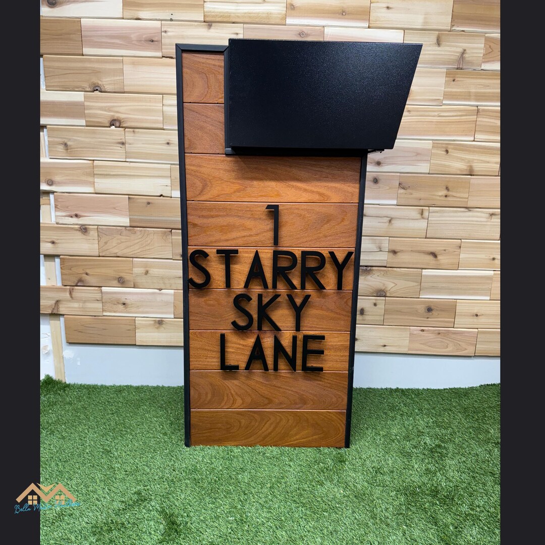 Modern Cumaru Wood Mailbox With Post: Personalized Design - Etsy