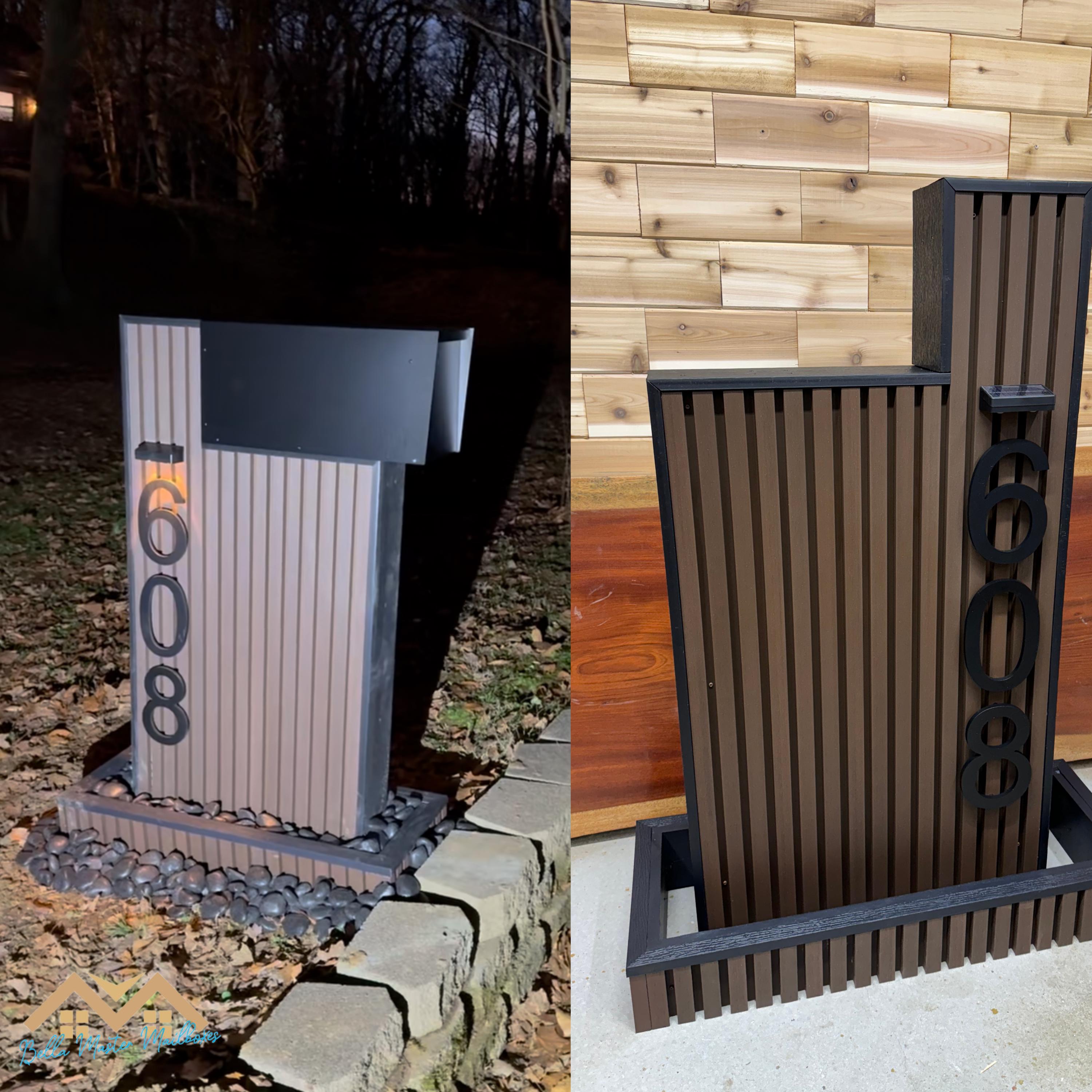 Custom Norx Wooden Mailbox: Modern Design With Solar Light - Etsy