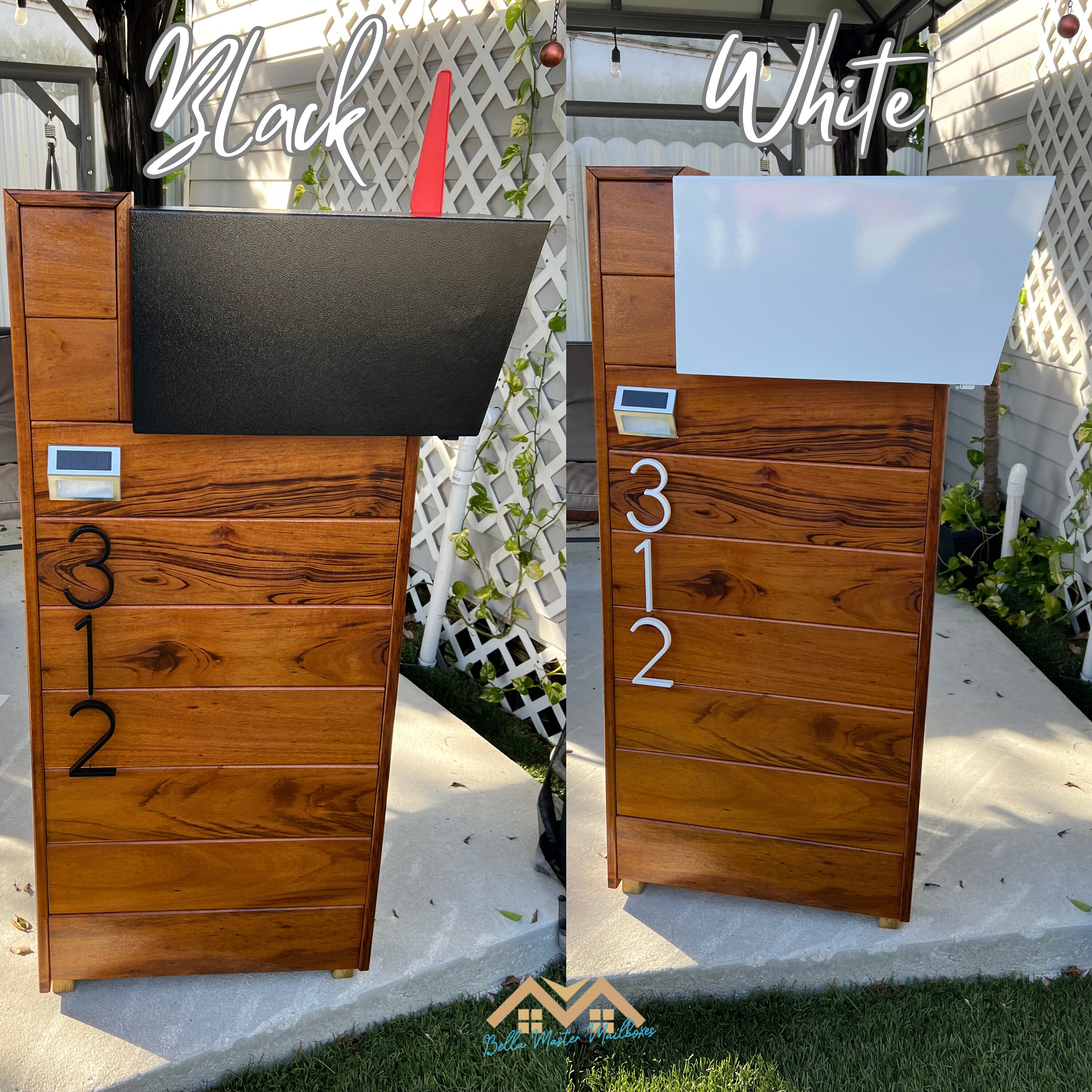 Custom Mailbox, Modern Mailbox With Post, Design Mailbox, Wood Mailbox, Modern Wooden Mailbox ...