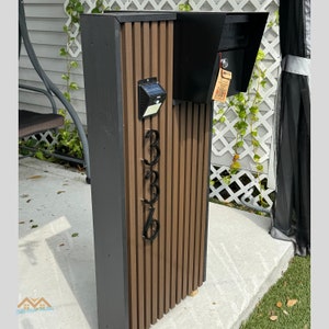 Custom Norx Wooden Mailbox: Modern Design With Solar Light - Etsy