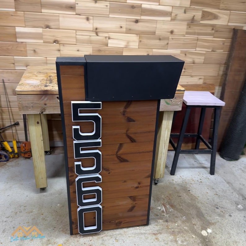 Modern Wood Mailbox With Post, Custom Mailbox, Mailbox With Solar ...