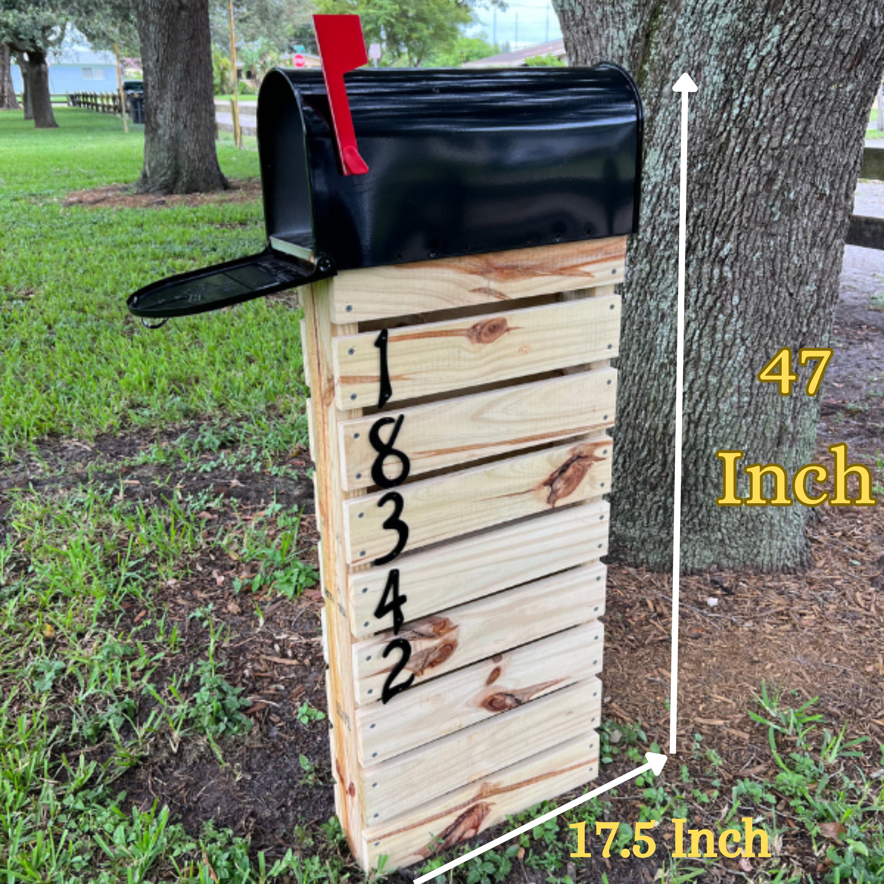 Modern Design Mailbox, Natural Wood Treated, Mailbox for Outside ...