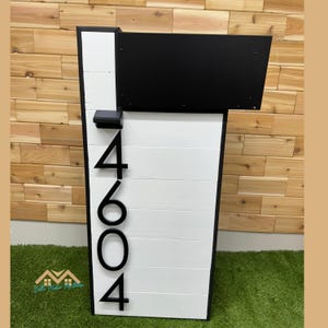 Painted White Cedar Wood,mailbox With Post, Modern Mailbox,rustic ...