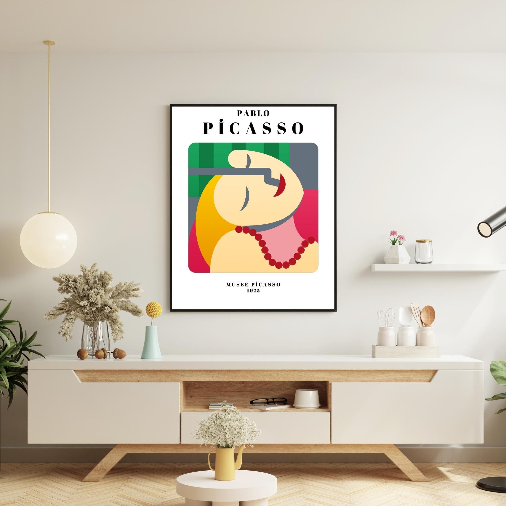Boho Vintage Picasso Wall Art, Exhibition Museum Poster, Gallery Large ...