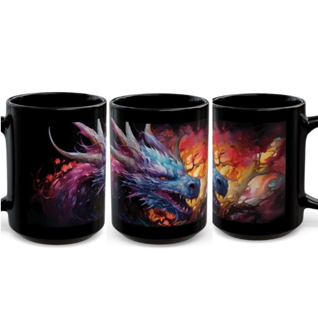 Dragon Mug, Mythical Creature Tea Cup, Fantasy Coffee Mug, Magical ...