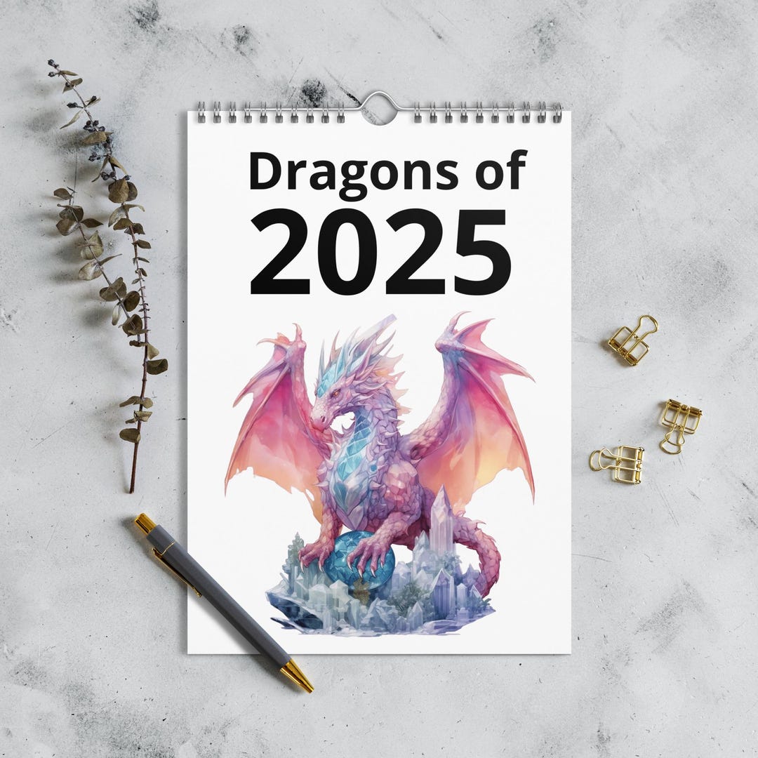 Dragon Wall Calendar 2025, Fantasy Calendars, Monthly Planner, Daily ...