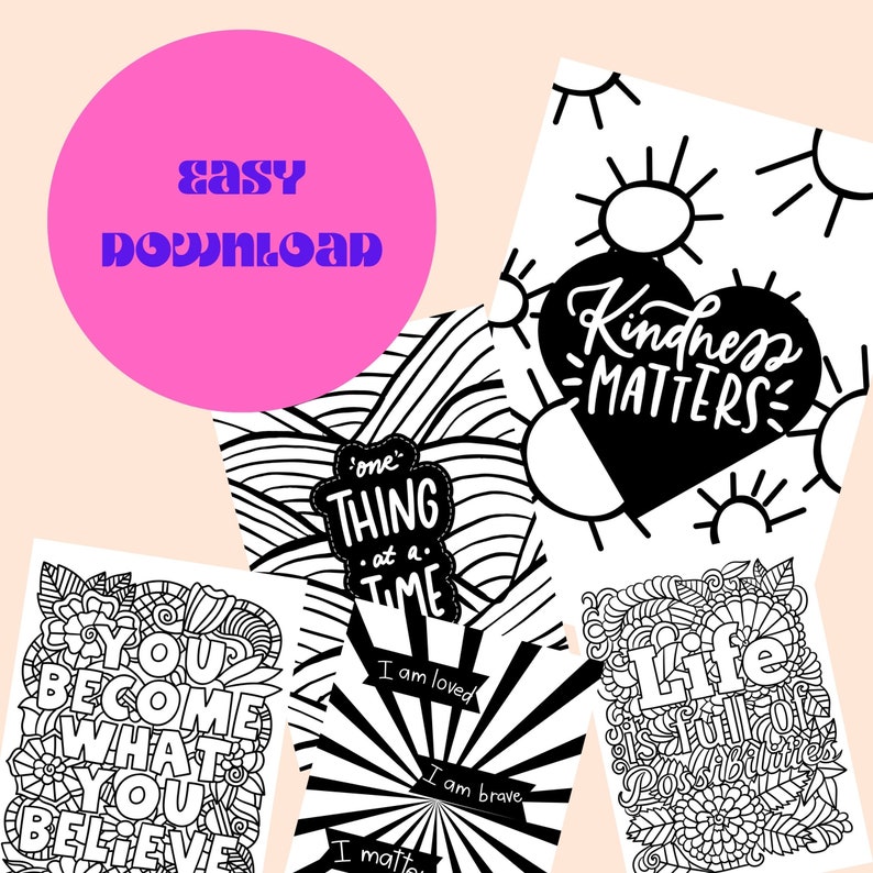 Positive Affirmation Colouring Pages 20 Printable Positive Quotes ...