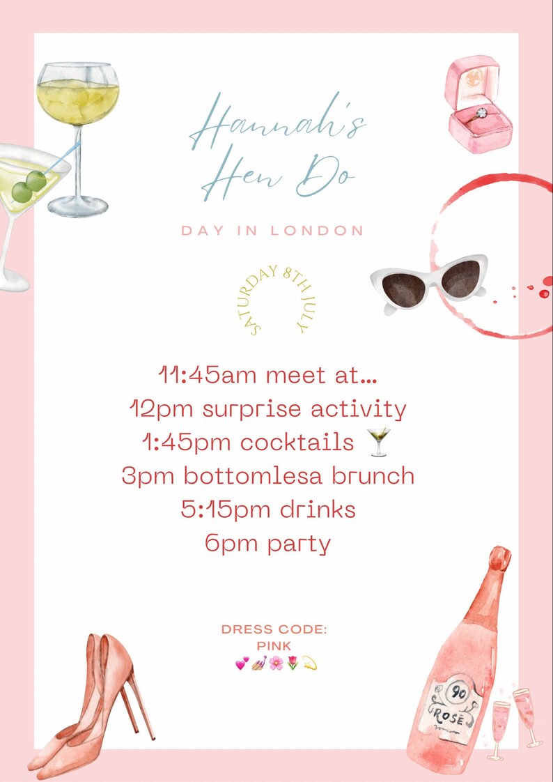 Hen Do Invitation Template - Etsy