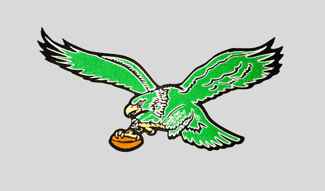 HUGE 15-inch Green Chenille Philadelphia Eagles Patch 80's & 90's Sew ...