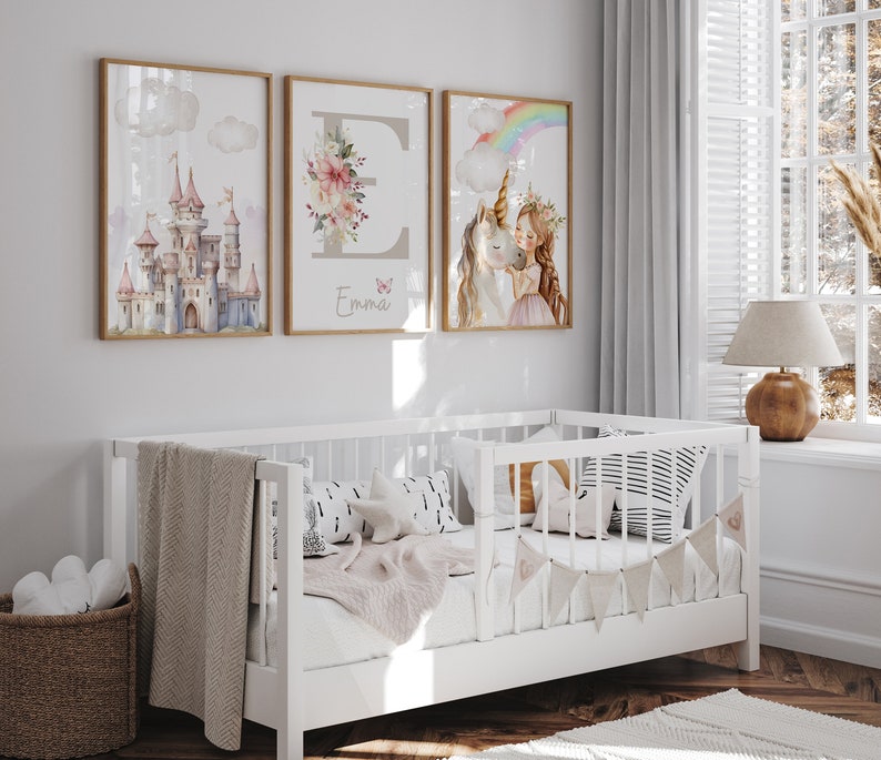 Princess Prints, Princess Castle Wall Art,princess Unicorn Prints,girls ...