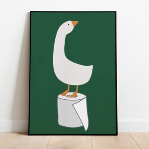 Bathroom Wall Decor, Silly Goose Bathroom Art Print , Toilet Paper ...