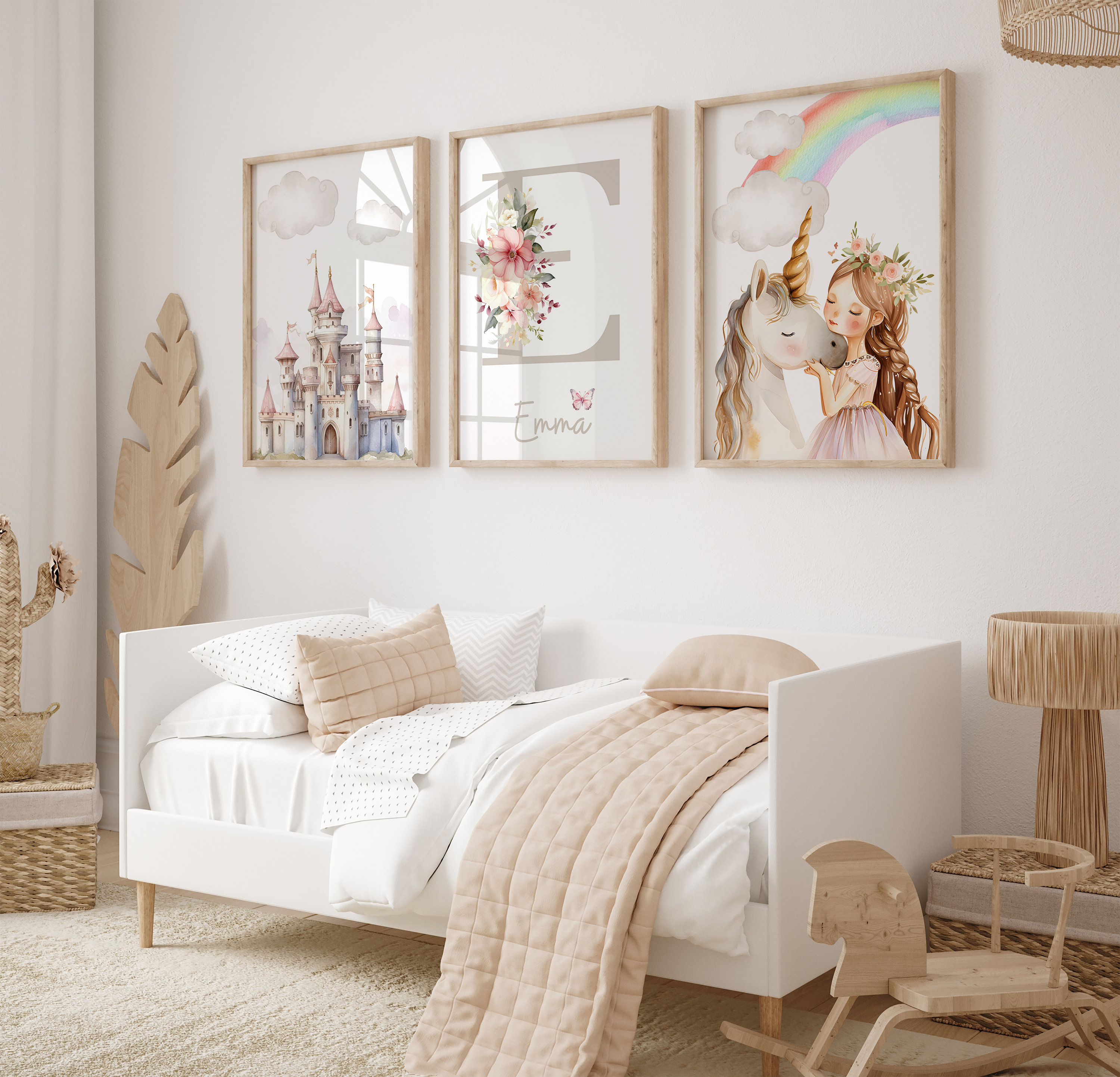 Princess Prints, Princess Castle Wall Art,princess Unicorn Prints,girls ...