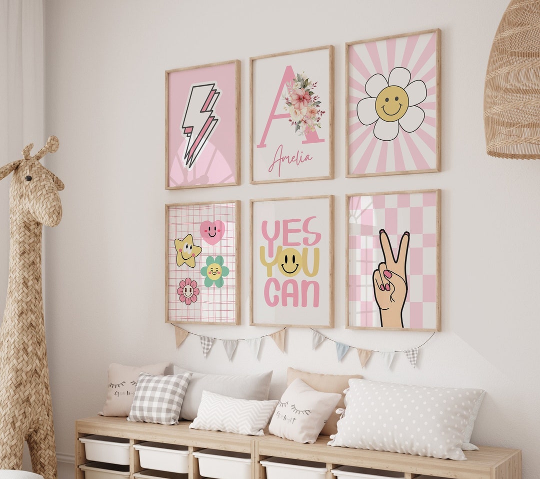 Girls Trendy Wall Art Set , Dorm Decor for College Girls, Boho Girls ...