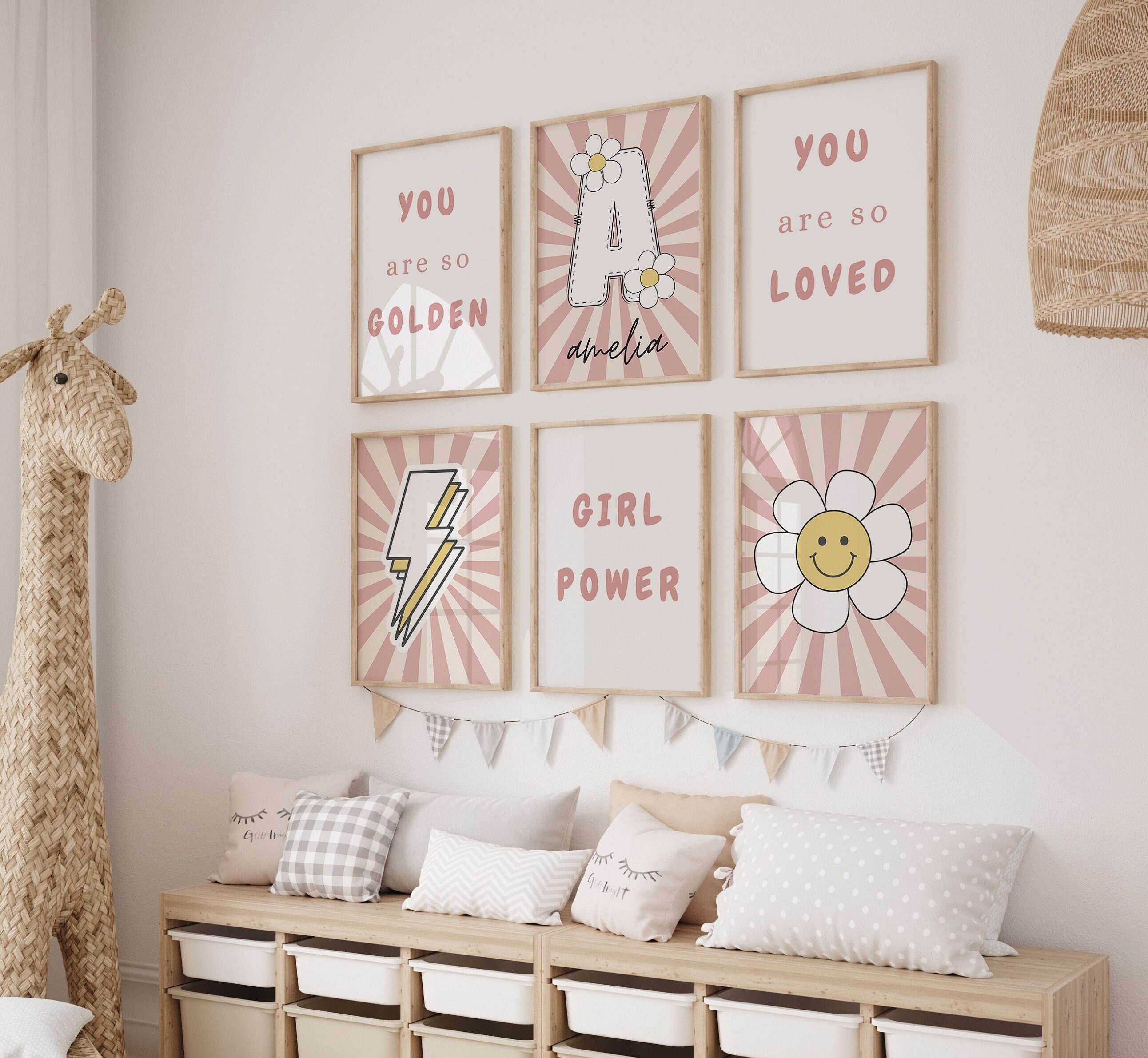 Girls Wall Art,custom Name Sign,girls Room or Nursery Pastel Prints ...