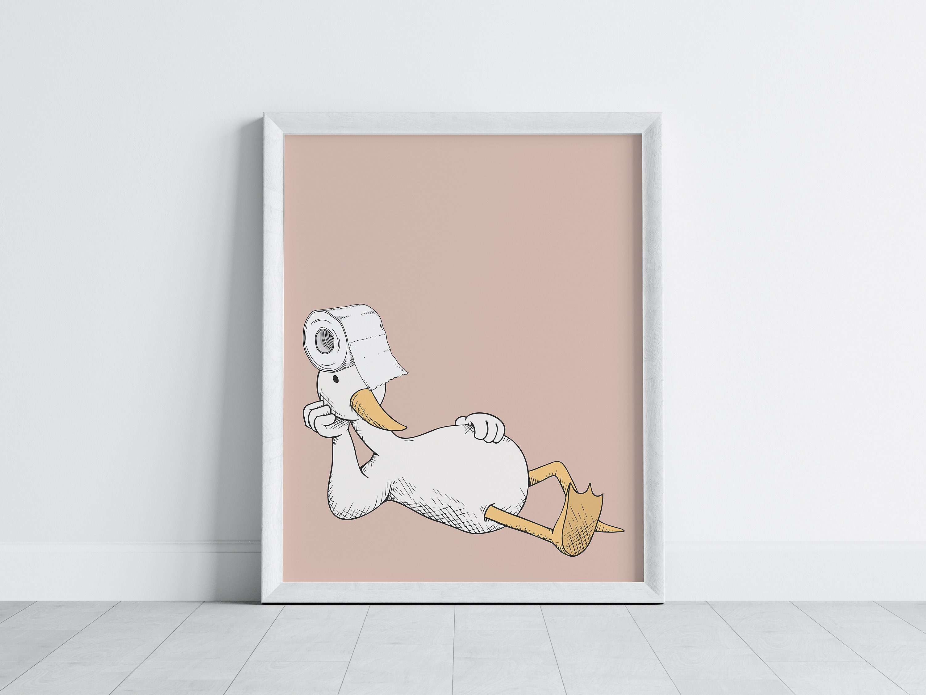 Funny Goose Bathroom Art Print, Toilet Paper Decor (digital Download ...