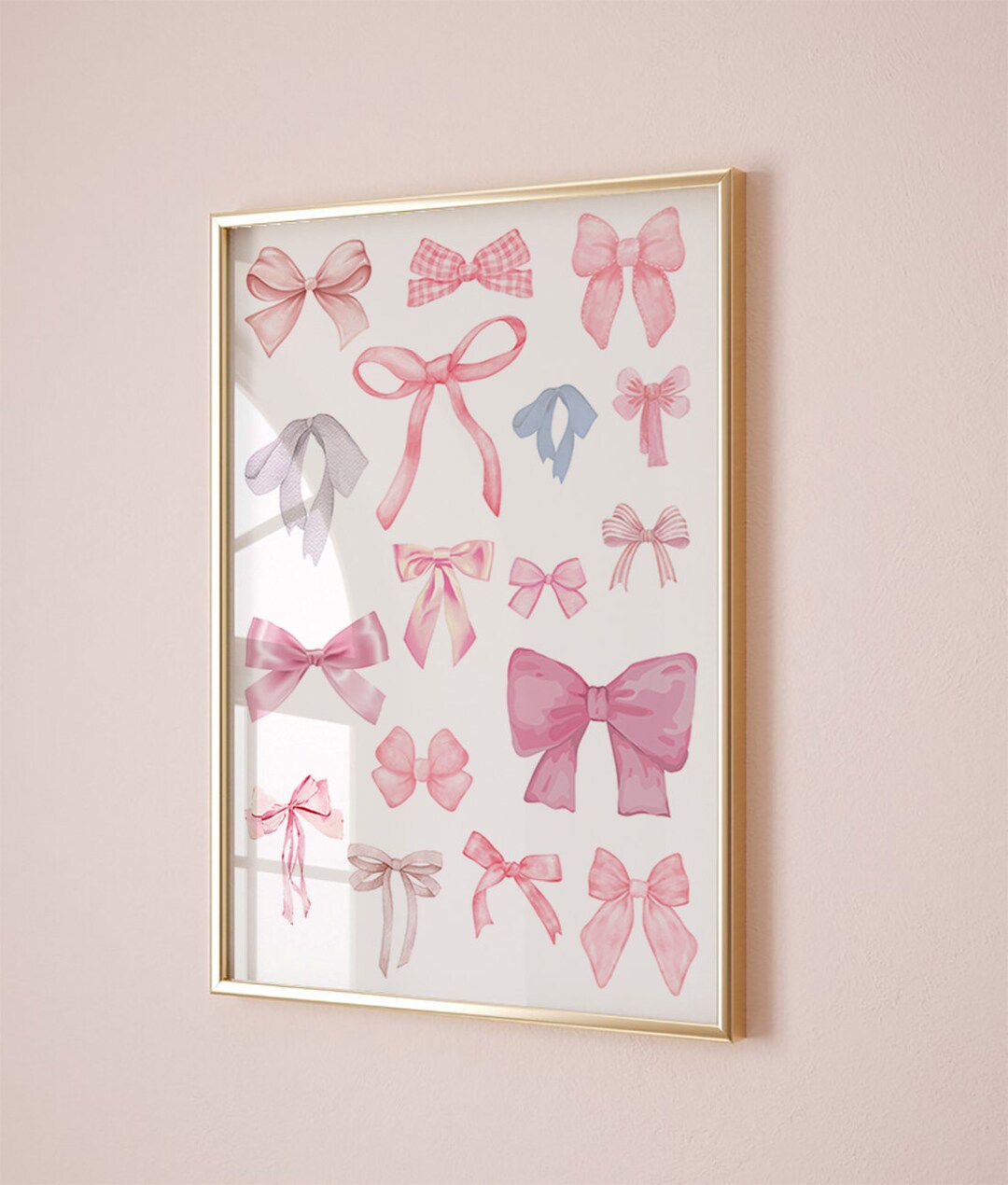 Trendy Pink Bows Wall Art,pink Bow Print, Coquette Aesthetic Print,pink ...