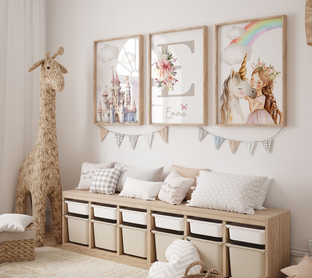 Princess Prints, Princess Castle Wall Art,princess Unicorn Prints,girls ...