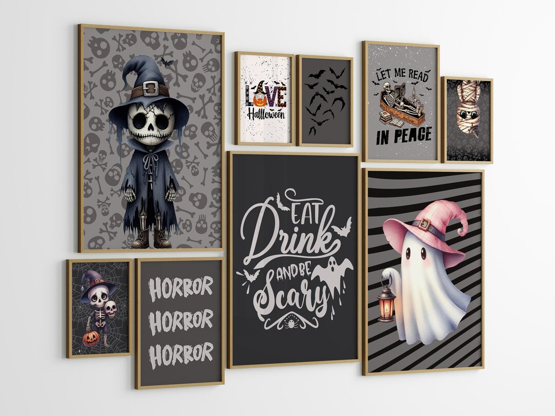 Halloween Art Prints, Halloween Wall Art Printable Set of 30 ...