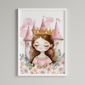 Princess Prints, Princess Castle Wall Art,princess Unicorn Prints,girls ...