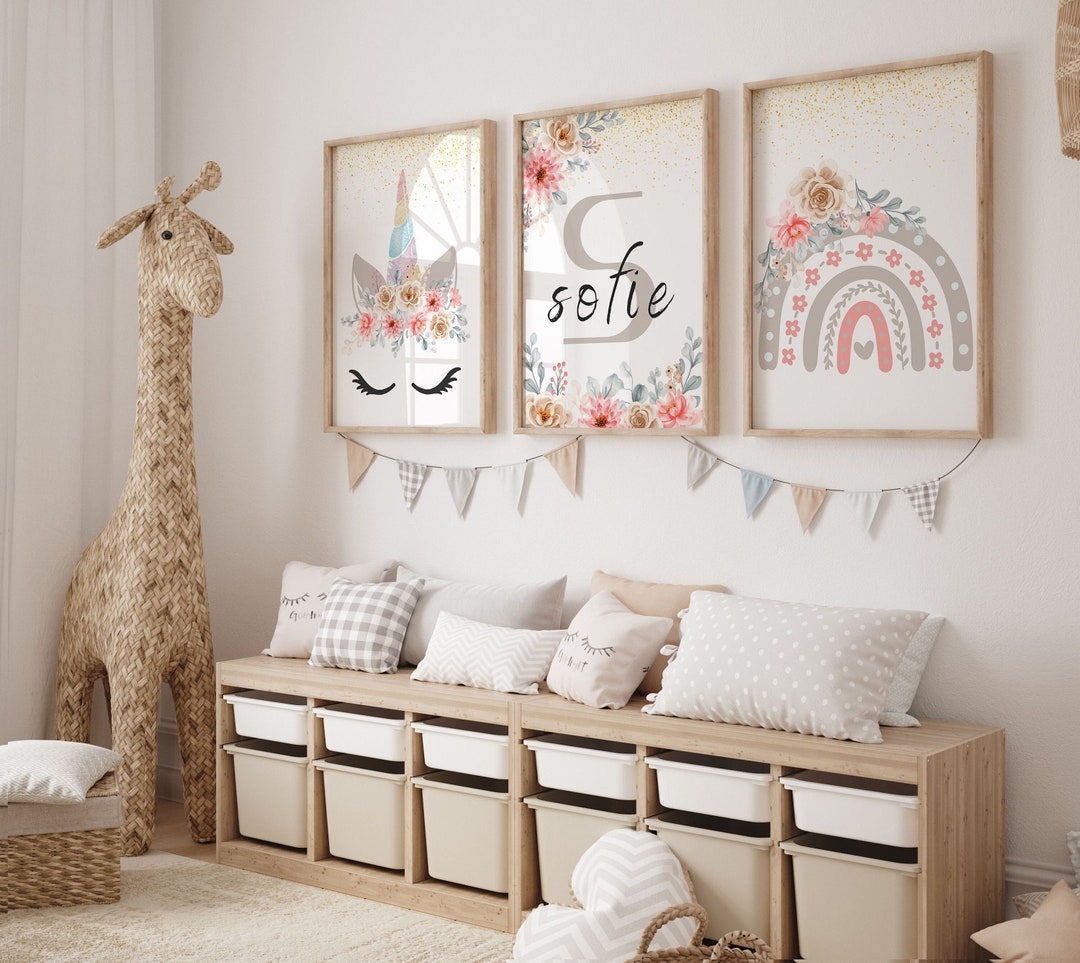 Boho Unicorn Prints, Unicorn Prints, Unicorn Decor,rainbow Wall Decor ...