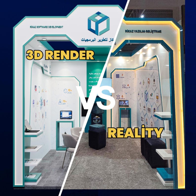 Exhibition Stand Design | Trade Show Booth 3D Rendering Service - Etsy