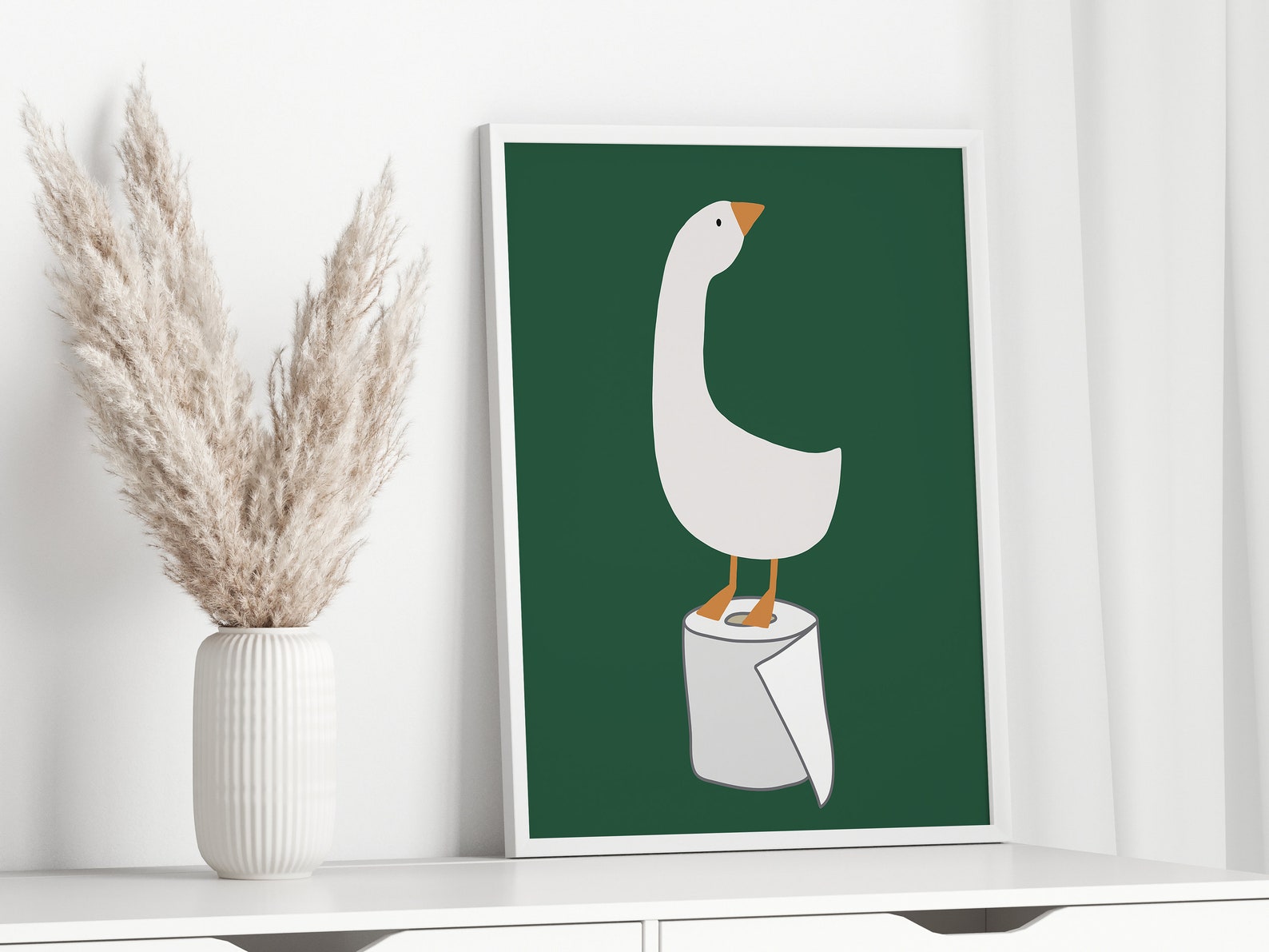 Bathroom Wall Decor, Silly Goose Bathroom Art Print , Toilet Paper ...