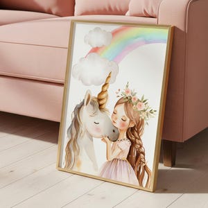 Princess Castle Unicorn Prints, Girls Nursery Decor (digital Download ...