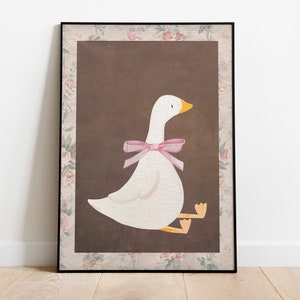 Silly Goose Print, Vintage Aesthetic Nursery, Abstract Vintage Painting ...