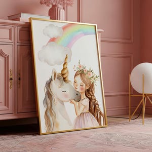 Princess Castle Unicorn Prints, Girls Nursery Decor (digital Download ...