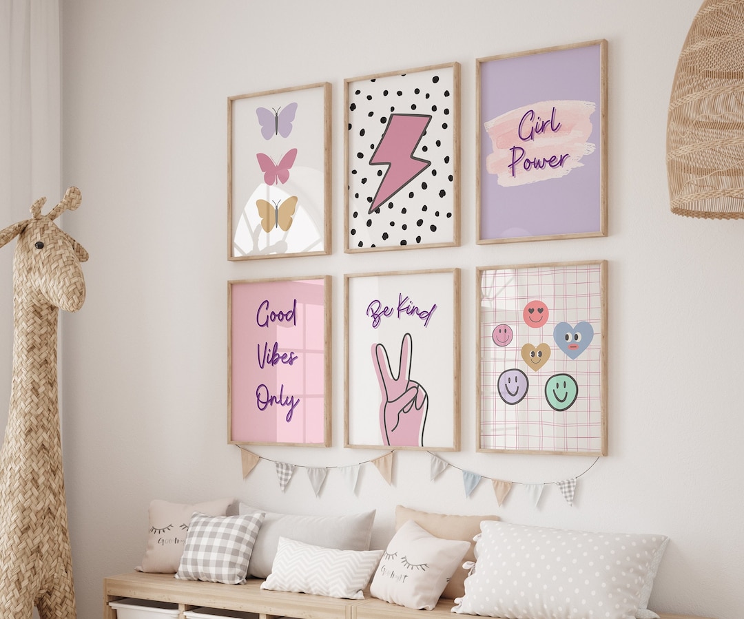 Girls Trendy Wall Art Set , Dorm Decor for College Girls, Boho Girls ...