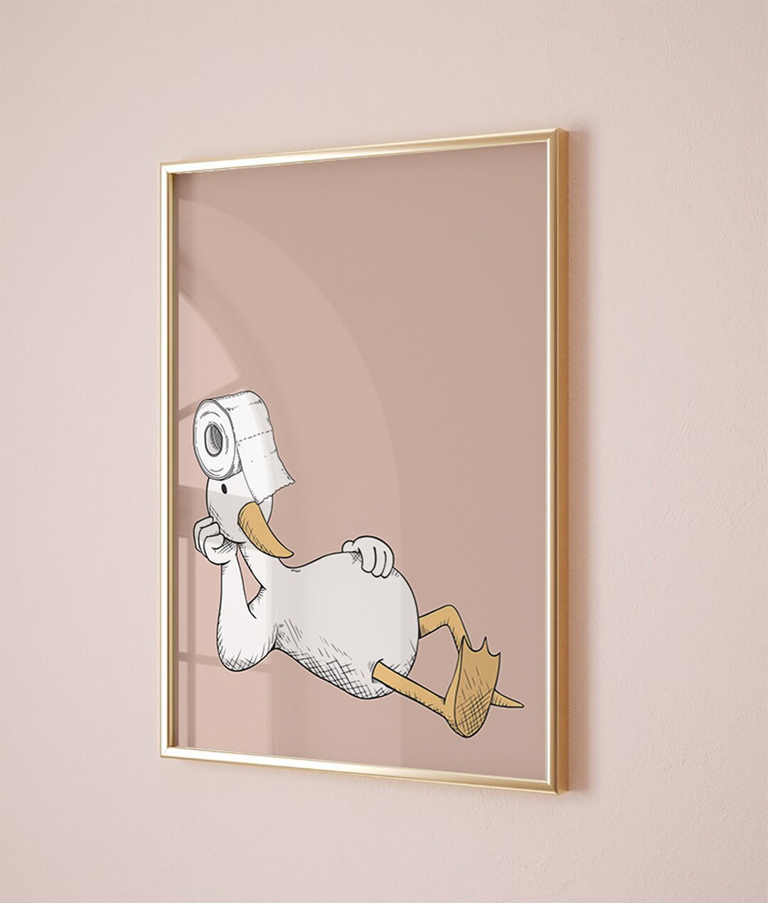Funny Goose Bathroom Art Print, Toilet Paper Decor (digital Download ...