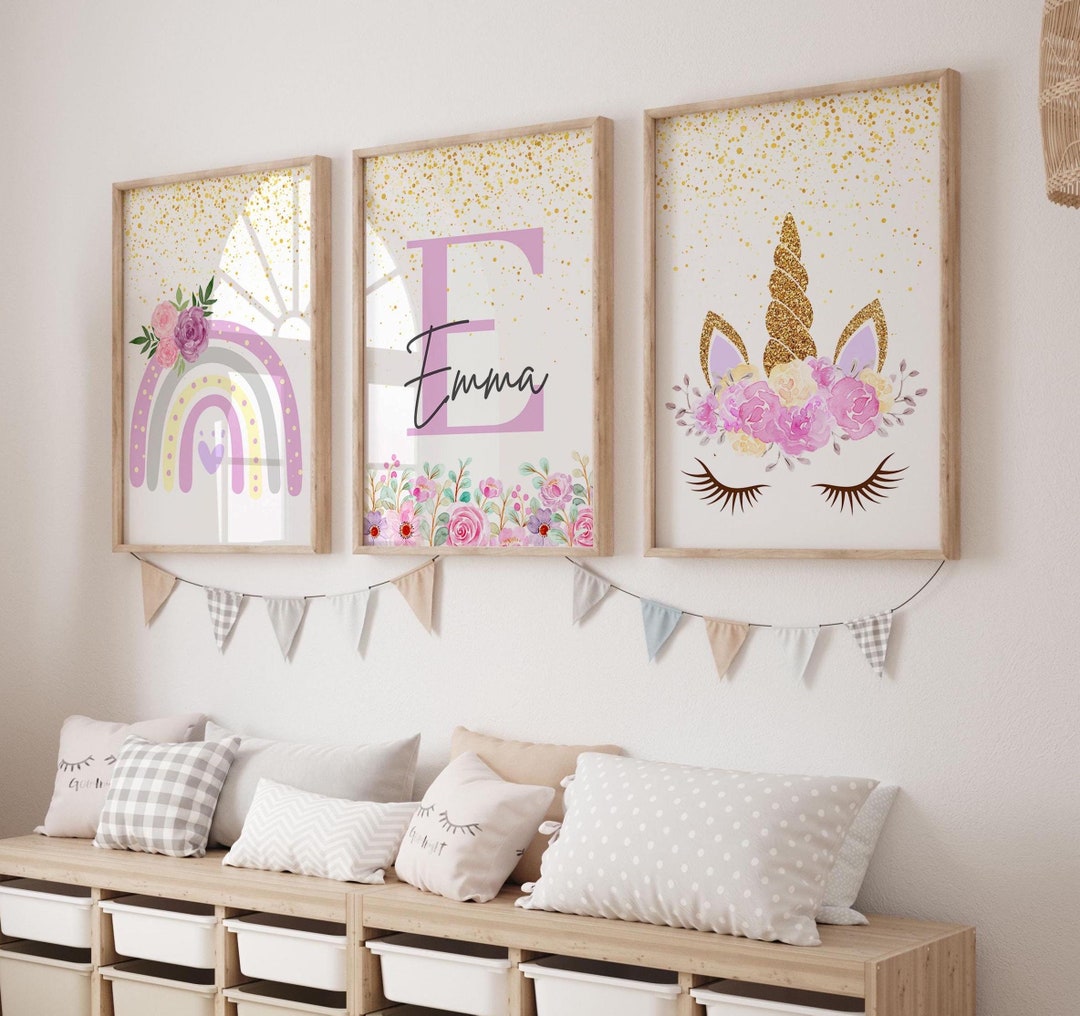 Unicorn Prints, Unicorn Decor,rainbow Wall Decor,nursery Wall Art ...