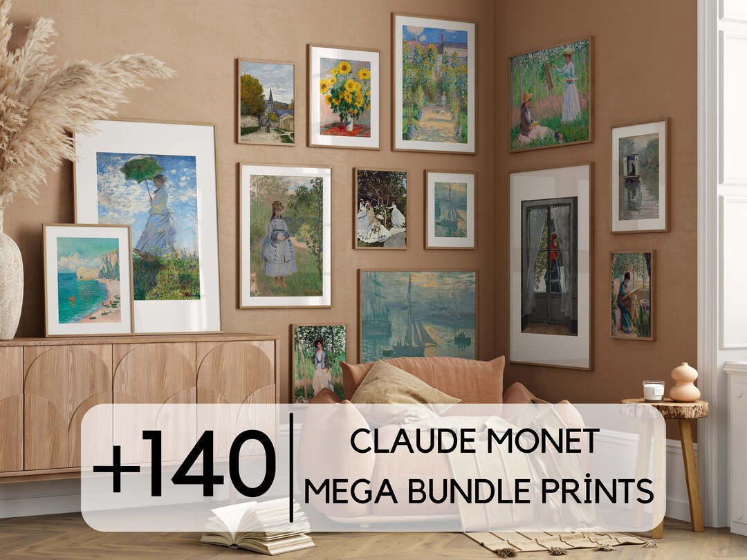 Claude Monet Wall Art Digital Prints Set of 30 Mega Bundle Vintage Wall ...