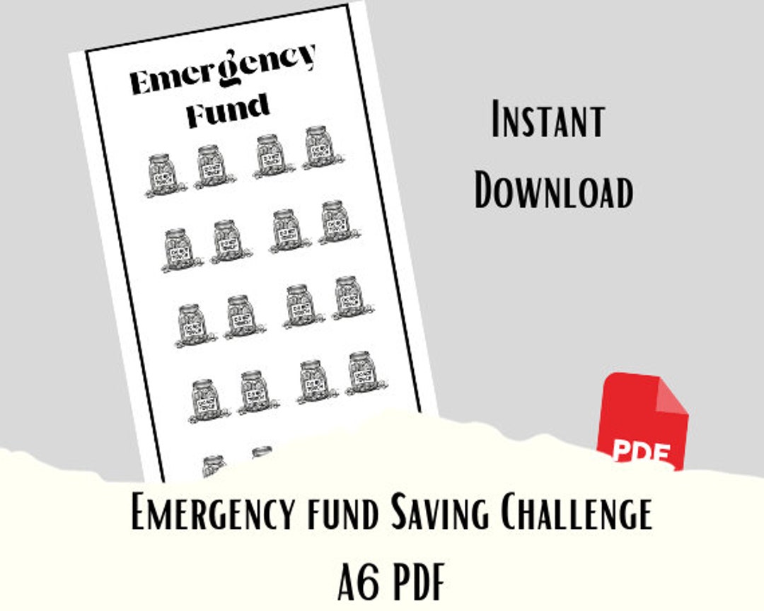 Emergency Sos/rainy Day Savings Challenge - A6 Printable PDF ...