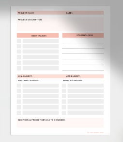 Project Planner Printable | Project Planner PDF | Project Planning ...